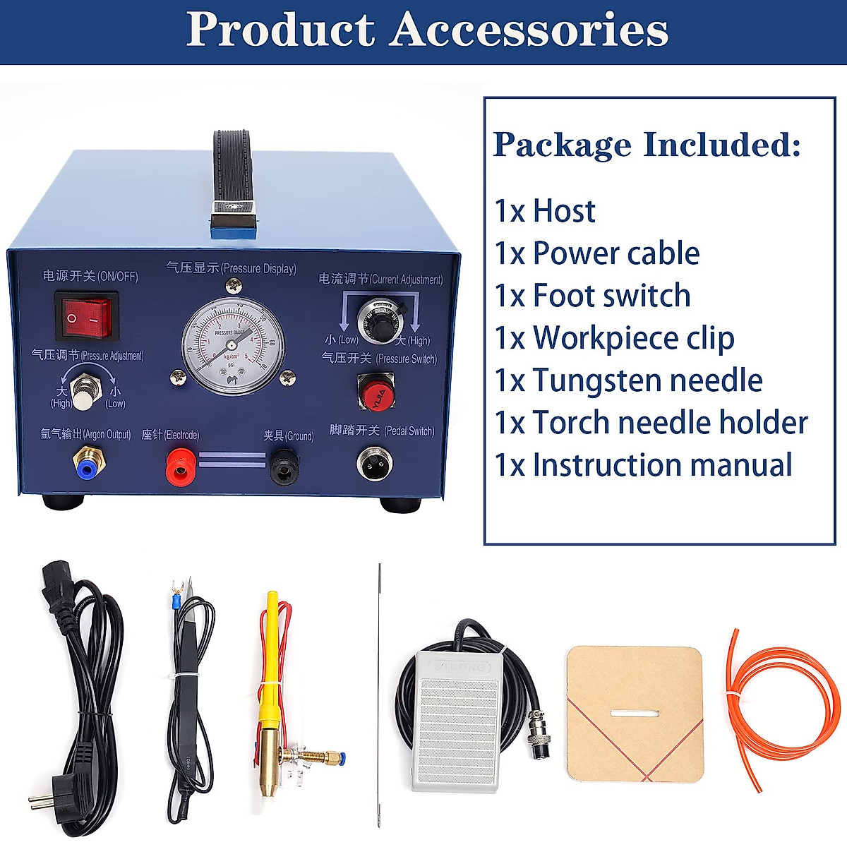 Jewelry Spot Welder, 110V Jewelry Welding Machine, JD Welding Machine, Sparkle Spot Welder Portable Spot Welding Machine, 0.5-80A Adjustable Pulse, with Foot Pedal