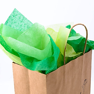 MR FIVE 60 Sheets Gift Tissue Paper Bulk,20" x 14",Tissue Paper for Gift Bags,DIY and Crafts,Gift Wrapping Tissue Paper for St. Patrick's Day Easter Halloween Birthday Wedding Baby Shower Christmas, 3 Colors (Green)