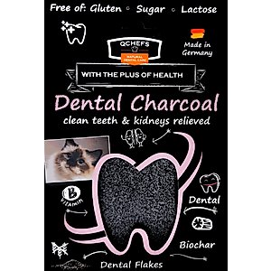 QCHEFS Dental Charcoal for Cats – Two Month Supply* - Food Topper - After Meal Licking Treat, Oral Health Snack with Amino Acids.