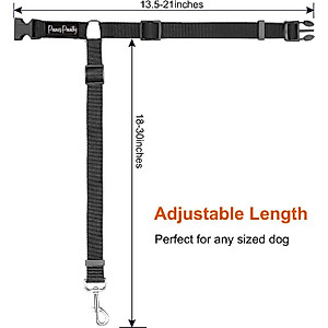 PawsPawty 2 Pack Headrest Dog Car Safety Seat Belt Adjustable Nylon Fabric Car Leash Vehicle Seatbelts Harness for Dogs 2-in-1 Leash and Restraint