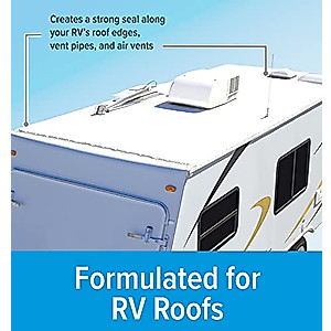 Camco Self-Leveling RV Roof Sealant | Creates a Strong Seal Along Your RV's Roof Edges, Vent Pipes & Air Vents | Easy to Apply | for Horizontal Applications (41464), White