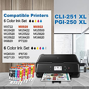 GALADA Compatible Ink Cartridges Replacement for Canon PGI-250XL CLI-251XL 250 251 XL for Pixma MX920 MX922 MX722 IP7220 IP8720 IX6820 MG5420 MG5422 MG5520 MG5522 MG5620 MG6320 Printer 15 Pack