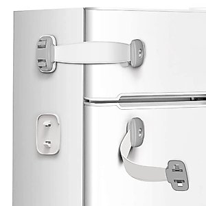 Baby Proofing Cabinet Lock,10 Pack Child Safety Latches Lock Multi-Purpose for Fridge,Furniture, Kitchen, Ovens, Toilet Seats (with 10 Extra Strong Adhesives) No Screws & Magnets Required