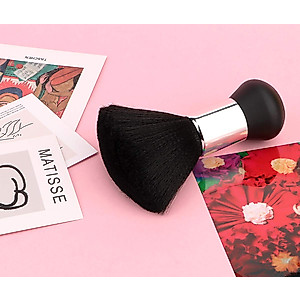 Black Large Barber Brush Neck Duster, Beomeen Soft Neck Brush for Hair Cutting, Neck Face Cleaning Hair Sweep Brushes Salon Tool