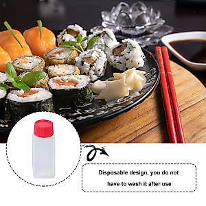 PRETYZOOM 100 Pcs Mini Condiment Squeeze Bottle Disposable Salad Dressing Tomato Ketchup Sauce Containers Plastic Squirt Bottle Empty Dispenser for BBQ Salad Food Liquid 6.5ml