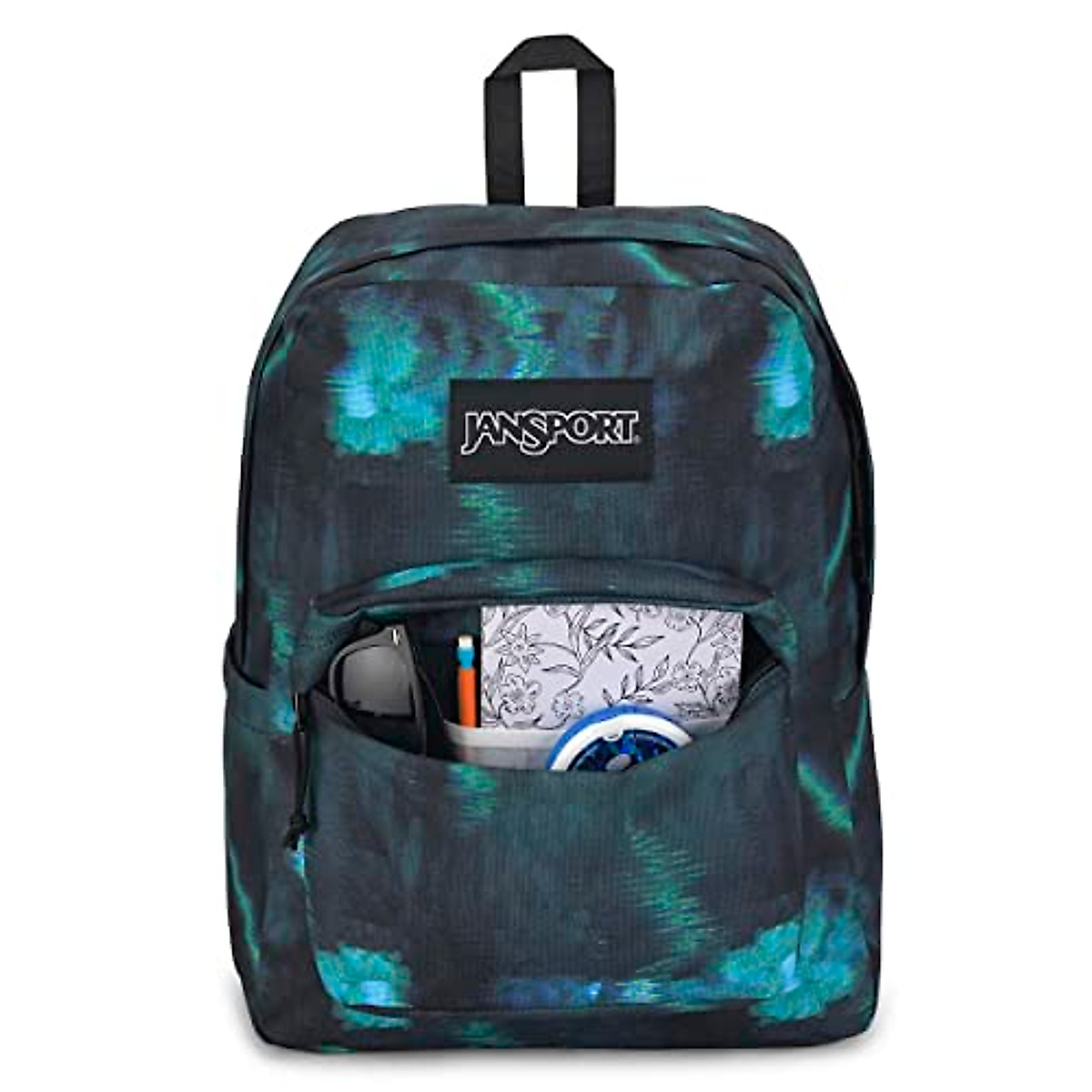 JanSport SuperBreak Plus Backpack with Padded 15-inch Laptop Sleeve and Integrated Bottle Pocket - Spacious and Durable Daypack for Work and Travel - Matrix Glitch