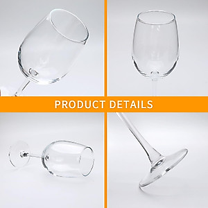 Cadamada 12oz Wine Glasses,Crystal Glass with Stem for Red or White Wine, High-end Banquet, Party, Bar, Wedding, Gift (12 pcs)