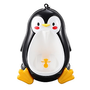 Boy Pee Potty with Aiming Potty Training Urinal Penguin Training Urinal Boy Urinal Toddler Pee Trainer Toilet Bathroom Funny Baby Training Potties (Black)