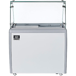 Global Industrial Ice Cream Dipping Cabinet w/Sneeze Guard Cover, 39"W