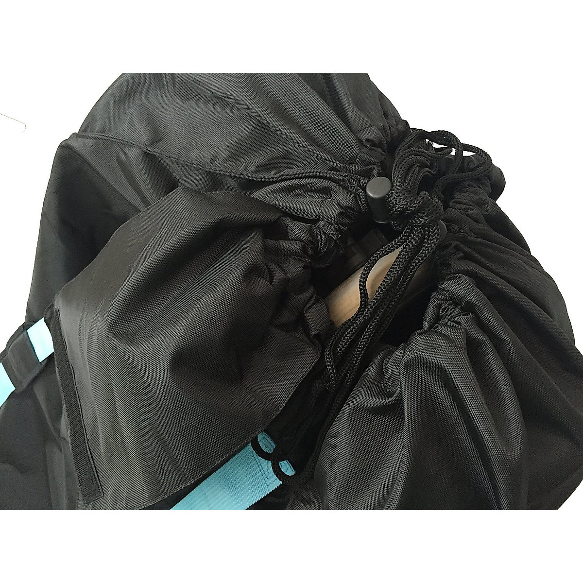 Bububee 'Elua XL Double Stroller Gate Check Travel Bag (Black & Aqua)