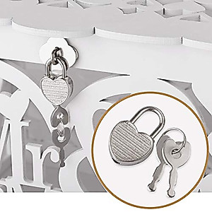 Great Lakes Memories GLM Wedding Card Box With Lock and Key, Card Box for Wedding, Rustic Wedding Decorations for Reception, Wedding Card Boxes for Reception with Lock, Money Box for Wedding (White)