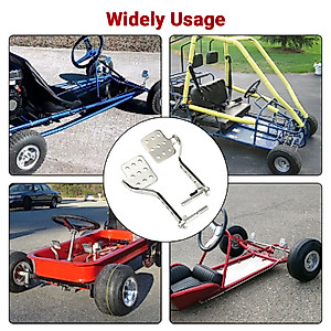 GREHUA Go Kart Pedals with Throttle Cable 71'' for 212cc 196cc 6.5hp Road Rocket Manco Kandi Carter Azusa Racing Go Kart Vintage Racing Drift Trike Heavy Duty Pedal Go Kart Parts - Silver