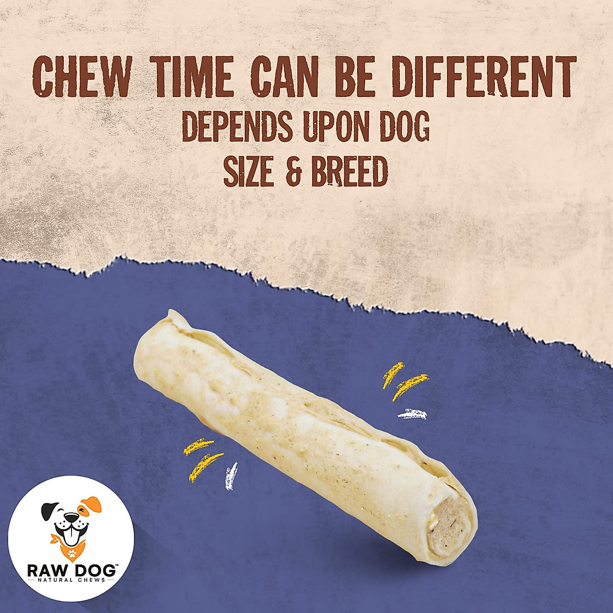 Raw Dog Collagen Chew Sticks for Dogs, 5IN-100% Beef,Grass Fed Non-GMO Premium Odor Free Dog Chews – All Natural Dog Treats Low Fat and High Protein Dental Treats