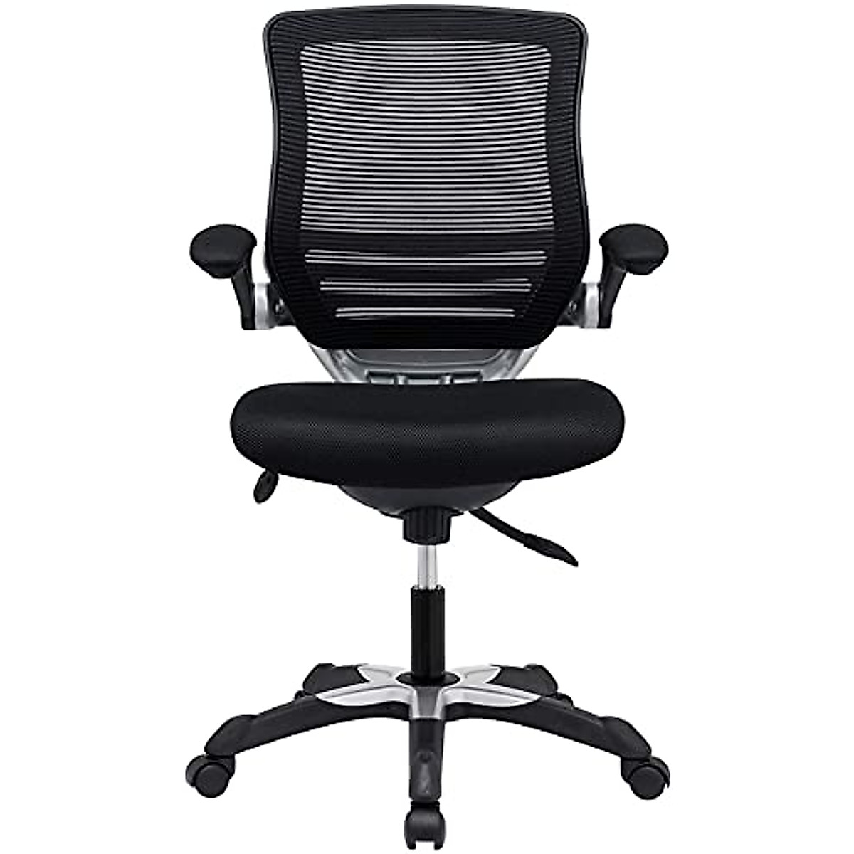 Modway Edge Mesh Back and Mesh Seat Office Chair In Black With Flip-Up Arms in Black