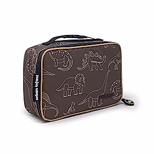 Urban Infant Yummie Kids Lunch Box Insulated Bag - Toddler Boys and Girls – Perfect for Daycare Preschool Travel Snacks – Allergy Alert Cards - Fits Bento Boxes - Dinosaurs