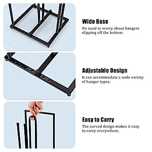 HONZUEN Hanger Stacker Metal, Height-Adjustable Hanger Storage Organizer Hold up to 120 Velvet Hangers, Hanger Organizer Stacker Stand for Closet and Laundry, Clothes Hanger Holder Space Saver 1 Pack