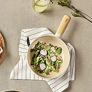 NEOFLAM FIKA 7" Mini Petit Wok for Stovetops and Induction | Wood Handle and Nonstick Ceramic Coating | Made in Korea (7" / 18cm)