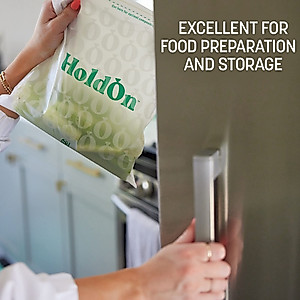HoldOn Zipseal Gallon Bags - Plastic-free, Plant-Based and Food-Safe Zip Seal Food Storage Bags/Freezer Gallon Bags With Secure Seal for Home & Travel (2-pack, 50 bags total)