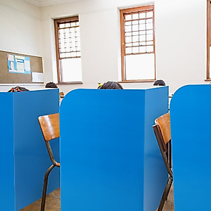 Ctosree 4 Pcs Extra Tall Privacy Folders for Student, Elementary Classroom Boards Shield Cardboard Testing Dividers Panel Corrugated Office Furniture Partitions for Cubicle Space, 50 x 80.3 in