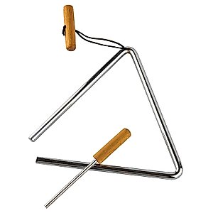 Musfunny Triangle Hand Percussion with Striker, Rhythm Steel Triangles Musical Instrument (8 inch)