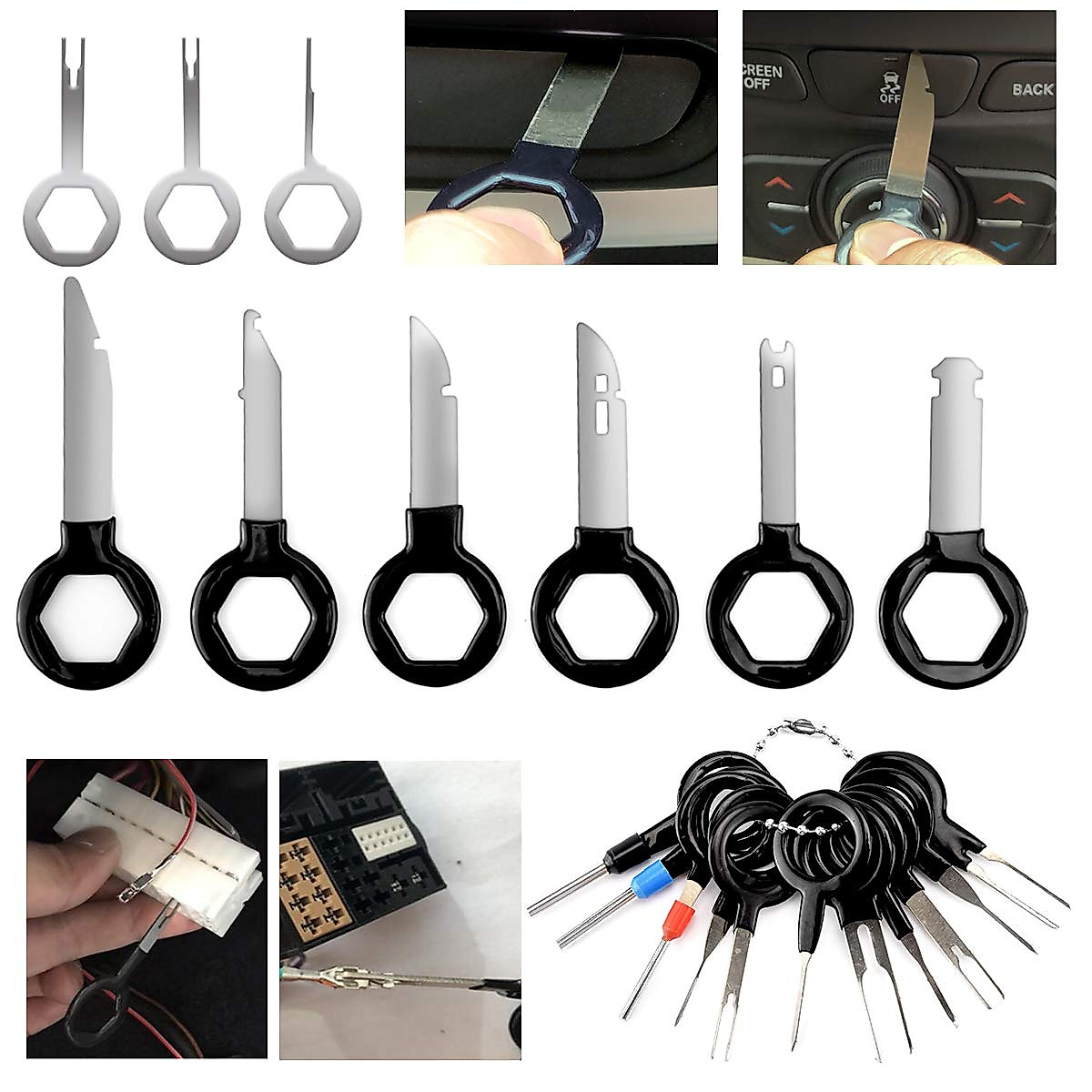 JOJOY LUX 41 Pack Auto Trim Removal Tool Set for Car Audio Dash Door Panel Window Molding,Auto Clip Pliers Fastener Tool Kit, Car Upholstery Repair Kit, Tool Kit with Zipper Bag