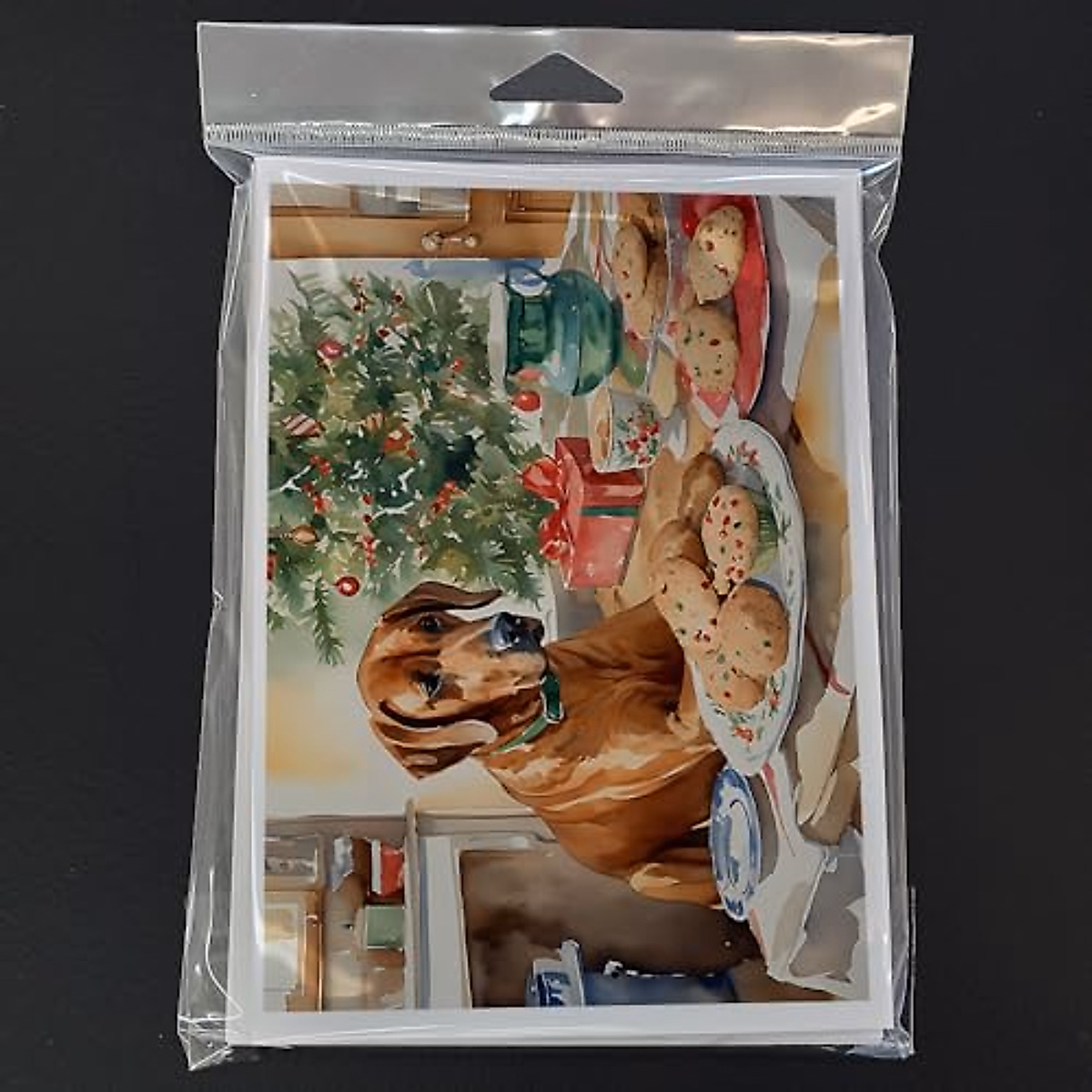 Caroline's Treasures DAC3875GCA7P Rhodesian Ridgeback Christmas Cookies Greeting Cards Pack of 8 Blank Cards with Envelopes Whimsical A7 Size 5x7 Blank Note Cards