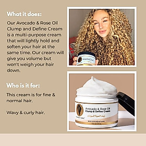 Bounce Curl Avocado & Rose Oil Clump & Define Cream for Curly Frizzy Hair