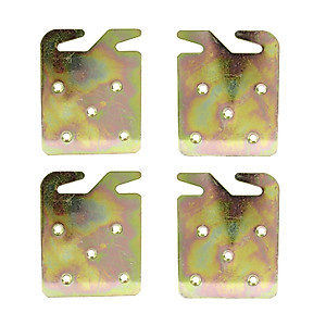 LifCratms 4Pcs Wood Bed Rail Hook Plates, Heavy Duty Bed Rail Fitting Bracket with Mounting Screws, Bed Frame Hardware Claw Hook Plate for Headboard and Footboard