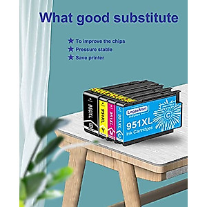 950XL 951XL Ink Cartridges Compatible for HP 950 951 HP OfficeJet Pro 8610 8600 8615 8620 8625 8100 276dw 251dw (4-Pack, HP 950 951)