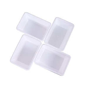 UNiPLAY Small Stackable Storage Bins for Closet Organizers, Food Organizer Bins, Pantry Storage and Toy Storage Organizer, (4-Pack), White