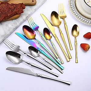30pcs Dinnerware Set Stainless Steel Tableware Knife Tea Fork Coffee Spoon Flatware Dishwasher Safe Dinner Cutlery Set