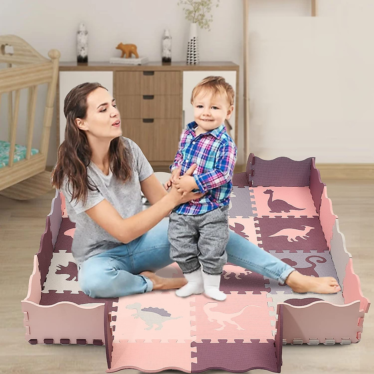 56" X 56" Baby Play Mats Floor Mat Foam Puzzle Playmat for Toddler and Kids