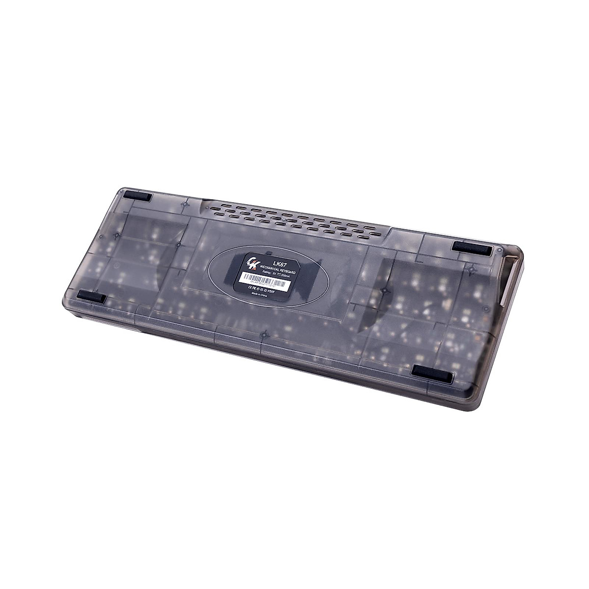 GK GAMAKAY LK67 RGB Modular DIY Mechanical Keyboard, 67 Keys Hot Swap 3pin/5pin Switches, Programmable Triple Mode Bluetooth 5.0/USB-C Wired/2.4GHz Wireless Customized Keyboard Kit (Clear Black)