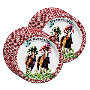 Derby Day Birthday Party Supplies - Kentucky Horse Racing Plates - Horse Bridal Shower - Tableware Set Includes Plates Napkins Cups - Kit for 16