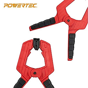 POWERTEC 71625V Heavy Duty Spring Clamp Set from 2" - 4" | 10 Clamps w/ 4 Assorted Sizes