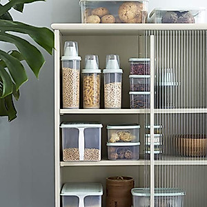 Citylife 2 PCS 2.5 LB Dog Food Containers Small Pet Cat Food Storage Container Pour Spout Measuring Cup Bird Dry Food Dispenser with Lid