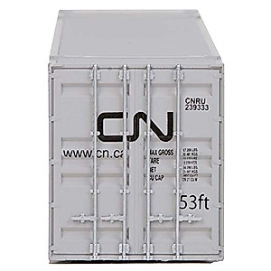 Walthers SceneMaster HO Scale Model of Canadian National (White, Black, Green) 53' Singamas Corrugated Side Container,949-8501