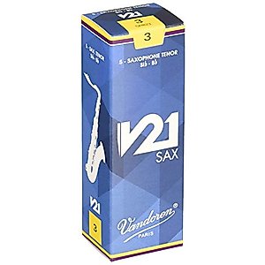 Vandoren SR823 Tenor Saxophone V21 Reeds Strength 3; Box of 5