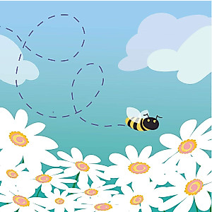 3D Greeting Card - BEES & FLOWERS - Birthday