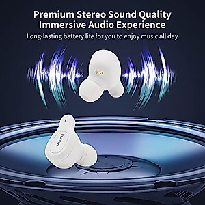 MIUONO Wireless Ear Buds, T1 Bluetooth Earbuds with Microphone, Type-C Charging Case Stereo Enhanced Deep Bass TWS Earphones for Sport