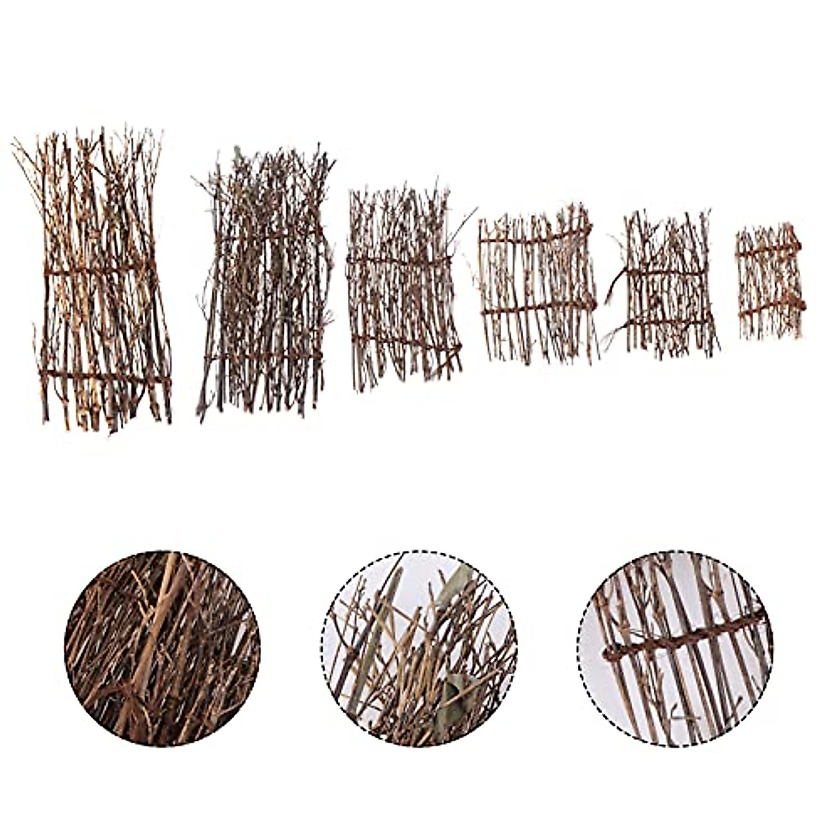 Yardwe 6pcs Sushi Bamboo Fence Japanese Bamboo Decoration Sushi Sashimi Plate Decorative Bamboo Fence Ornaments for Restaurant Landscape Decoration