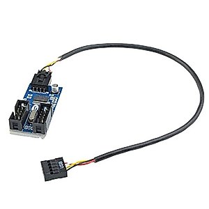 9pin USB Header Male 1 to 2 Female Extension Splitter Cable Connector Adapter (Male 1 to 2 Female)