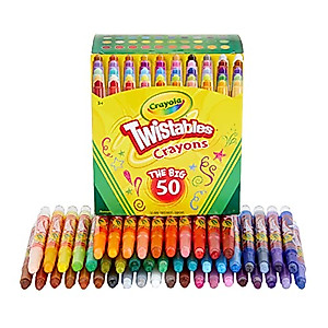 Crayola Mini Twistables Crayons Coloring Kit (50 Count), Toddler Crayons, Coloring Supplies, Gifts for Kids Ages 3+