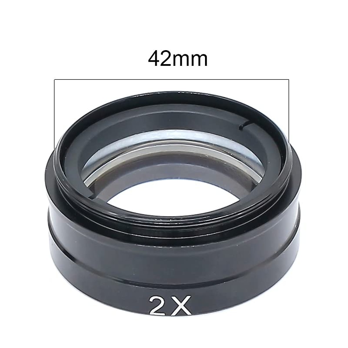 Microscope Accessories Kit for Adult 2X Industry Microscope Camera Objective Lens Adapter for 360X Zoom Digital Microscope Camera C-Mount Lens Barlow Auxiliary Lens Accessory