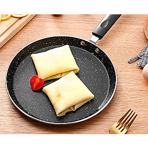 Mokpi Nonstick Skillet Crepe Pan Omelet Pan Pancake Fry Pan Kitchen or Camping Cookware (10-Inch, Black)