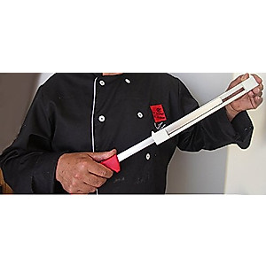 Ham Carving Knife with Anti-accident Protection 12-Inch - Flexible Stainless Steal Ham Slicing Knife for Slicing Serrano, Ibérico Ham & Italian Prosciutto