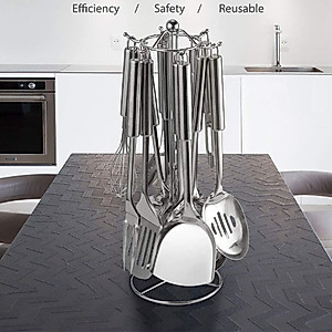 Classic 13 Pcs Stainless Steel Kitchen Utensils Spoon Skimmer Shovel Spatula Meat Fork Whisk Cooking Utensils Tableware