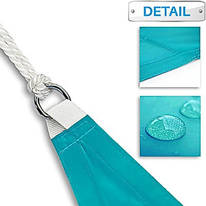 Patio Paradise 6' x 8' x 10' Waterproof Sun Shade Sail with Stainless Steel Hardware-Turquoise Green Triangle UV Block Durable Awning Canopy Outdoor Garden Backyard