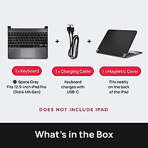 Brydge 12.9-Inch MAX Aluminum Bluetooth Keyboard for iPad Pro (Space Gray)