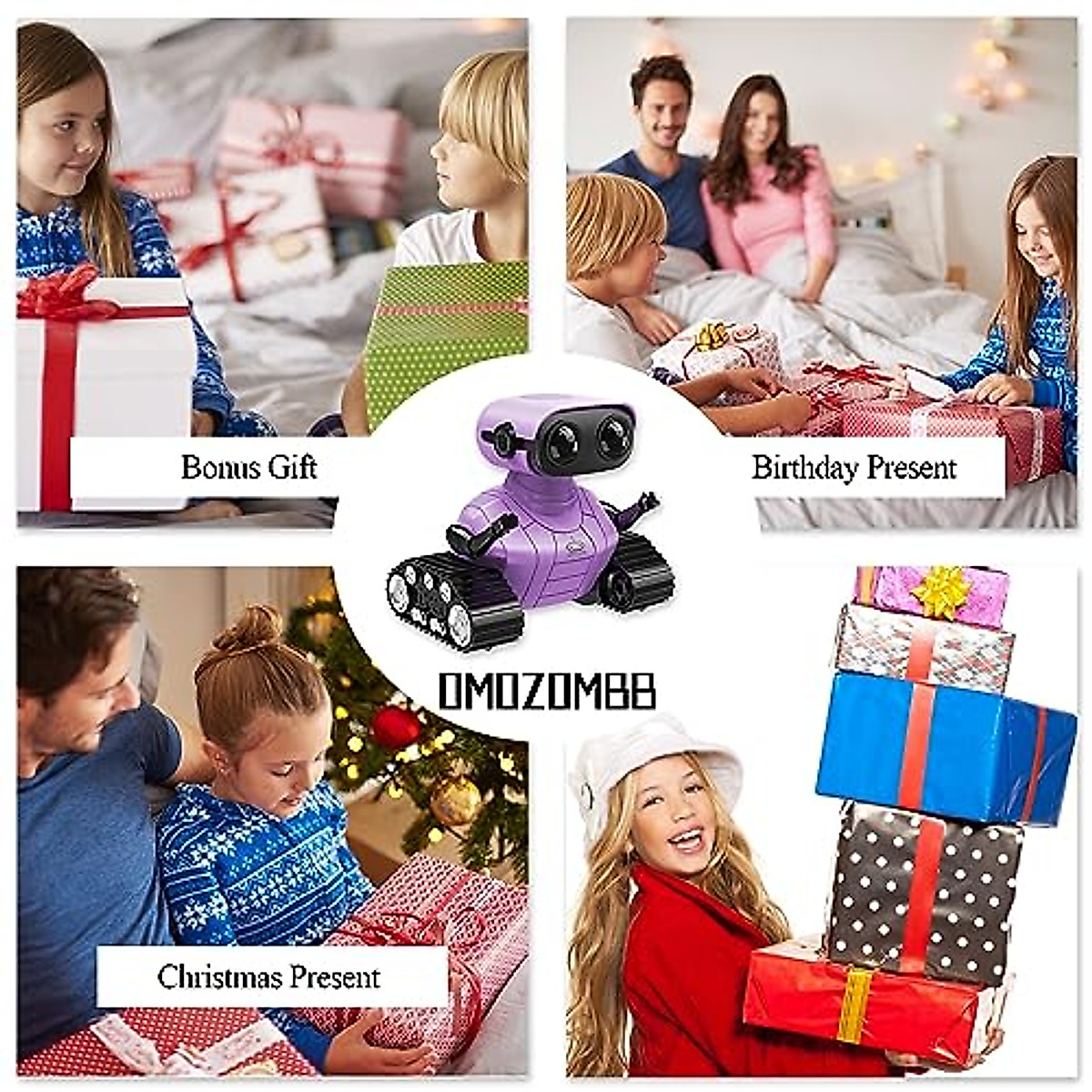 OMOZOMBB Robot for Kids Toy-Rechargeable Remote Control Robot Toys,Toy with Music and LED Eyes,Dance Moves,for Children Boys Girls Age 3 4 5 6 7 8 9 Birthday Gifts - Fluorescent Purple